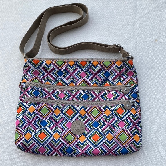 Kipling | Bags | Kipling Bright Neon Geometric Pattern Alvar Crossbody ...